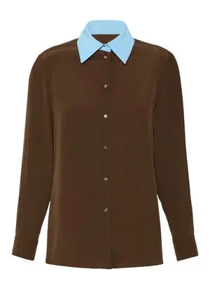 Max Mara Contrast Collar Shirt - Brown
