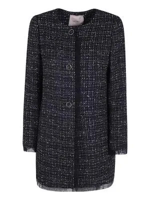 TWINSET Bouclé And Plumetis Tulle Coat