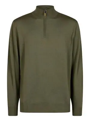 Canali Half-zip Sweater - Olive Green