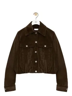 Loewe Cropped Corduroy Jacket - Brown