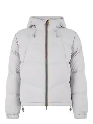 K-WAY Drawstring Hooded Down Jacket - Light Gray