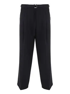 Just Cavalli Belted Straight-leg Pants - Black