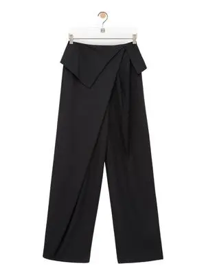 Loewe Draped Trousers In Wool - Black