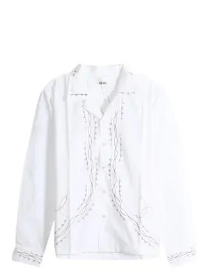 BODE Embroidered Long-sleeve Shirt - White