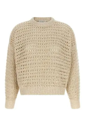 Brunello Cucinelli Dazzling Braids' Sweater - Cream