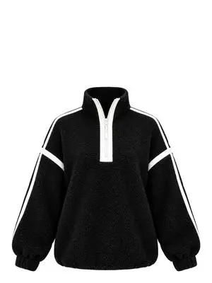 GIRL IN MIND Mimi Contrast Zip Fleece - Black