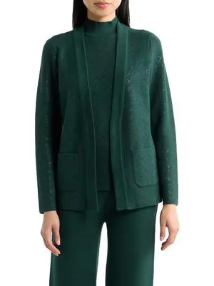 Anne Klein Diamond Heatset Cardigan - Pine Forest