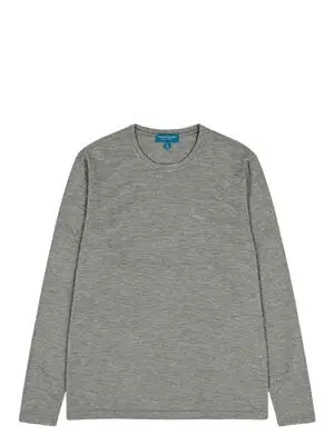 ROBERT TALBOTT Lawrence Wool Silk Fine Gauge Jersey Long Sleeve Tee