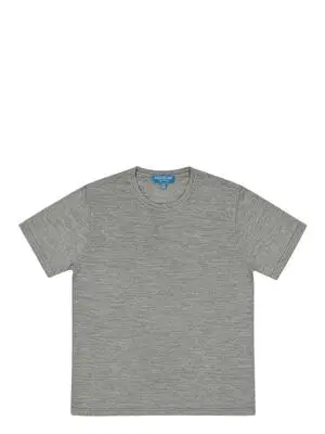 Robert Talbott Lawrence Wool Silk Fine Gauge Jersey Tee Medium Gray