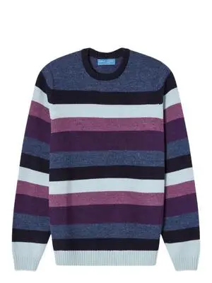 Robert Talbott Radcliffe Striped Crewneck Sweater - Blue Multi