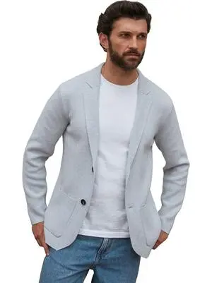 PAUL JAMES Midweight Cotton Deconstructed Blazer Lightgrey