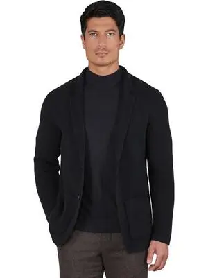 PAUL JAMES Midweight Lambswool Knitted Blazer - Black