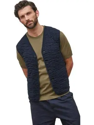 PAUL JAMES Cotton Quilted Knitted Gilet