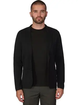PAUL JAMES Lightweight Merino Wool Knitted Blazer - Black