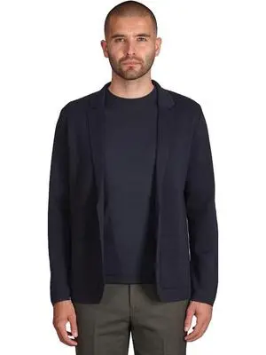PAUL JAMES Lightweight Merino Wool Knitted Blazer - Navy