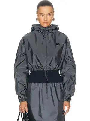 Miu Miu Piuma Carta Jacket In Grey - Ematite