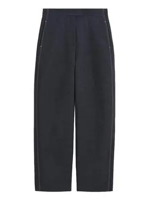 Cos Topstitched Barrel-leg Pants - Gray