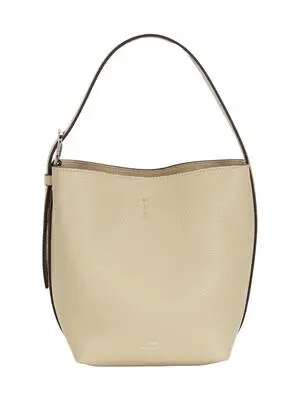 TOTEME Petite Belted Grained Leather Tote Bag In Cream - Cashew