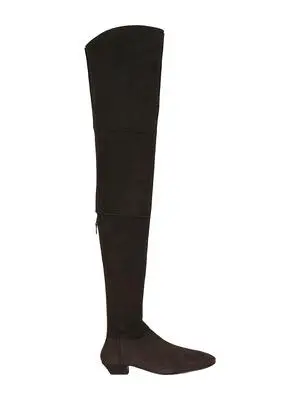 Magda Butrym Over Knee Shearling Boot - Brown