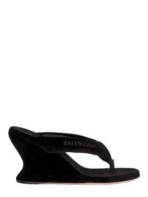 Balenciaga Gaeta Wedge Thong Sandal - Black