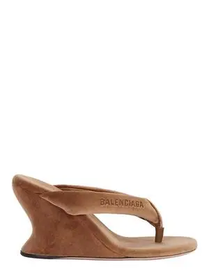 Balenciaga Gaeta Wedge Thong Sandal - Hazelnut