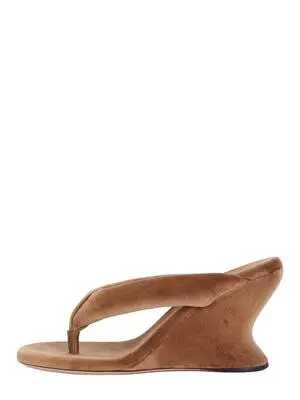 Balenciaga Gaeta Wedge Thong Sandal - Hazelnut