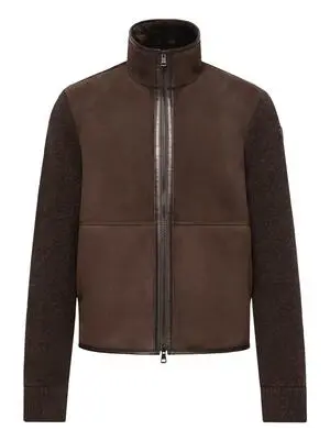 Moncler Wool Zip-up Cardigan - Brown