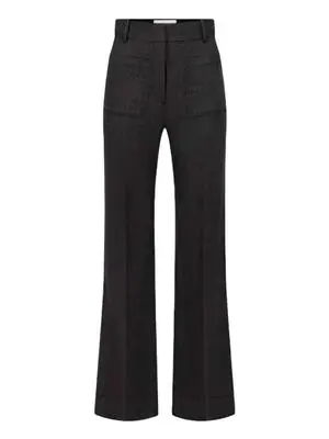 VICTORIA BECKHAM Victoria Beckham Grey Trousers - High-Waisted Trousers Women