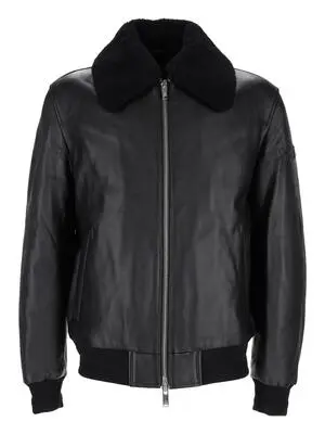 Moose Knuckles Bomber "toba" In Pelle - Black