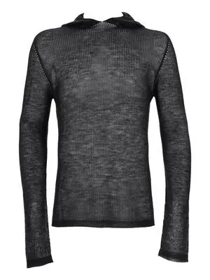 RICK OWENS T-shirt Trasparente Con Cappuccio