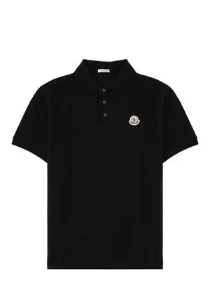 Moncler Polo In Cotone - Black