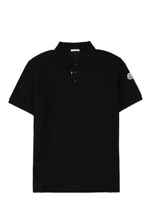 Moncler Polo In Cotone - Black