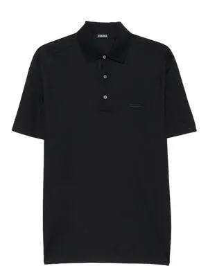 Zegna Zegna Blue Polo Shirts Men Blue