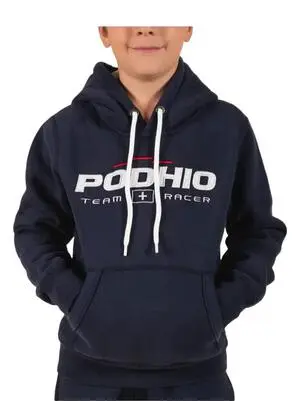 PODHIO Hooded Drawstring Hoodie Black