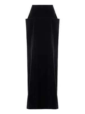ALAÏA COTTON VELVET COLUMN SKIRT