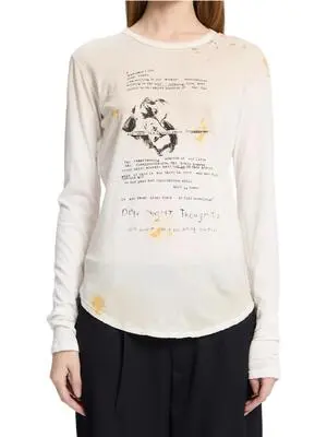 ANN DEMEULEMEESTER Printed T-shirt - White