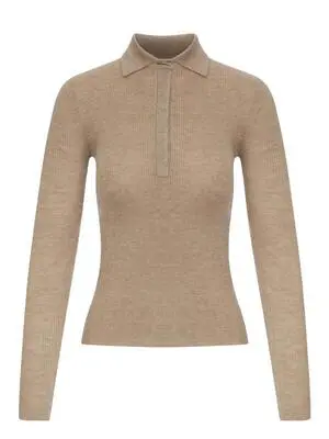 Max Mara Long-sleeve Knit Top Beige