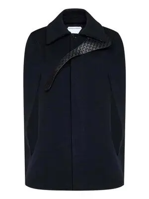 Bottega Veneta Intrecciato Collar Cape - Navy