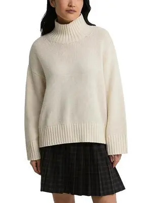 Barbour Woodhouse Wool & Cashmere Funnel Neck Sweater - Ecru