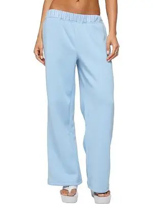 EDIKTED Core Stripey Wide Leg Sweatpants - Blue