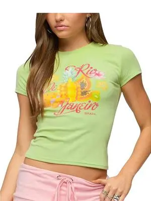 EDIKTED Rio De Janeiro T Shirt - Green