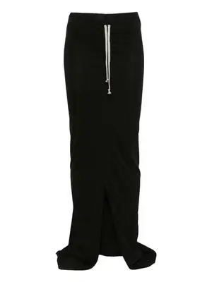 RICK OWENS Rick Owens Drkshdw Women Long Skirt In Soft Edfu Fabric With Drawstring
