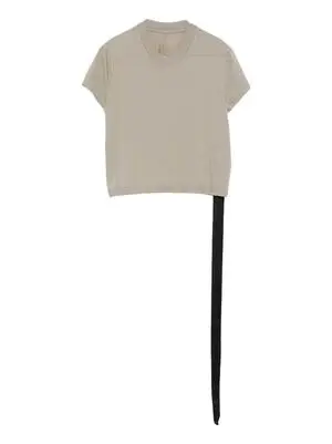 Rick Owens Ribbed-trim T-shirt With Hanging Strap - Gray