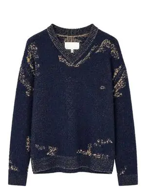 MAISON MARGIELA V-neck Sweater - Blue