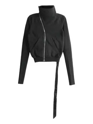 Rick Owens Mountain Sweat Asymmetric Zip Sweatshirt - Black