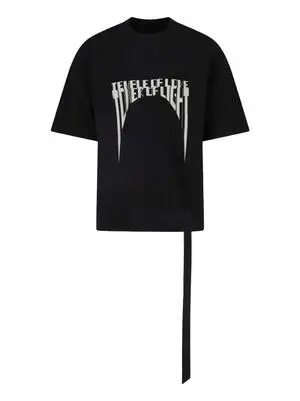 Rick Owens Porterville T-shirt With Graphic Print And Hanging Strap - Black