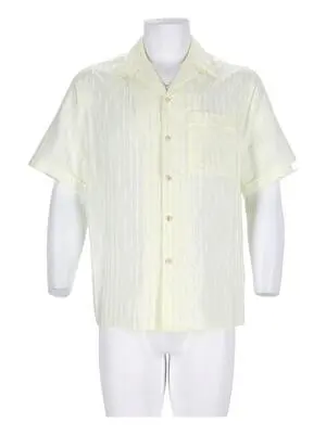 Versace Embroidered Silk-cotton Shirt - Beige