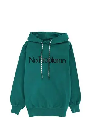 NO PROBLEMO Graphic Oversized Hoodie - Green
