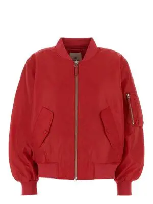 ANINE BING Leon Bomber Jacket In Polyester - Red