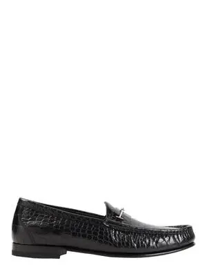 TOM FORD Tom Ford Crocodile-Embossed Leather Loafers Black